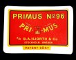 PRIMUS 96 補修用 デカールシール PRIMUS STOVE リプレースメント TIN BOX DECAL - オールドキャンプストーブストア